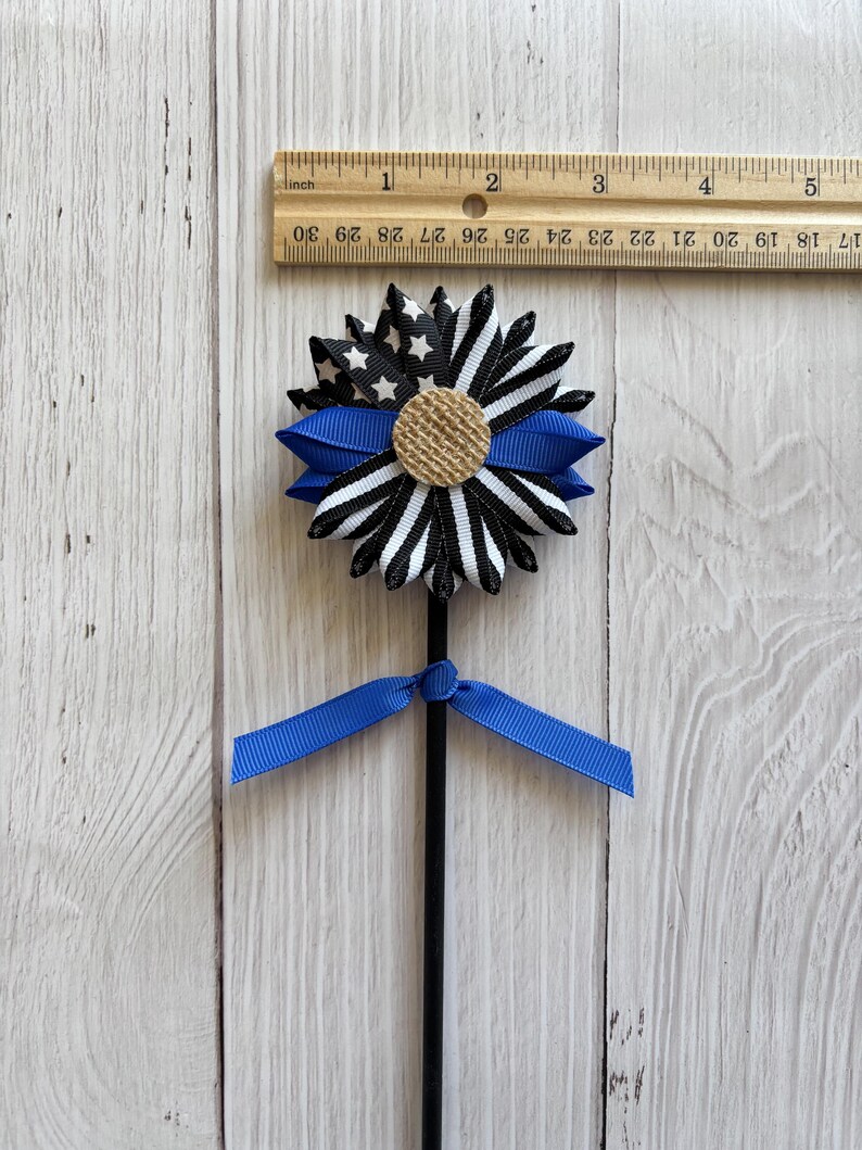 Thin Blue Line Flag Flower Pick: Police Support Gift - Etsy