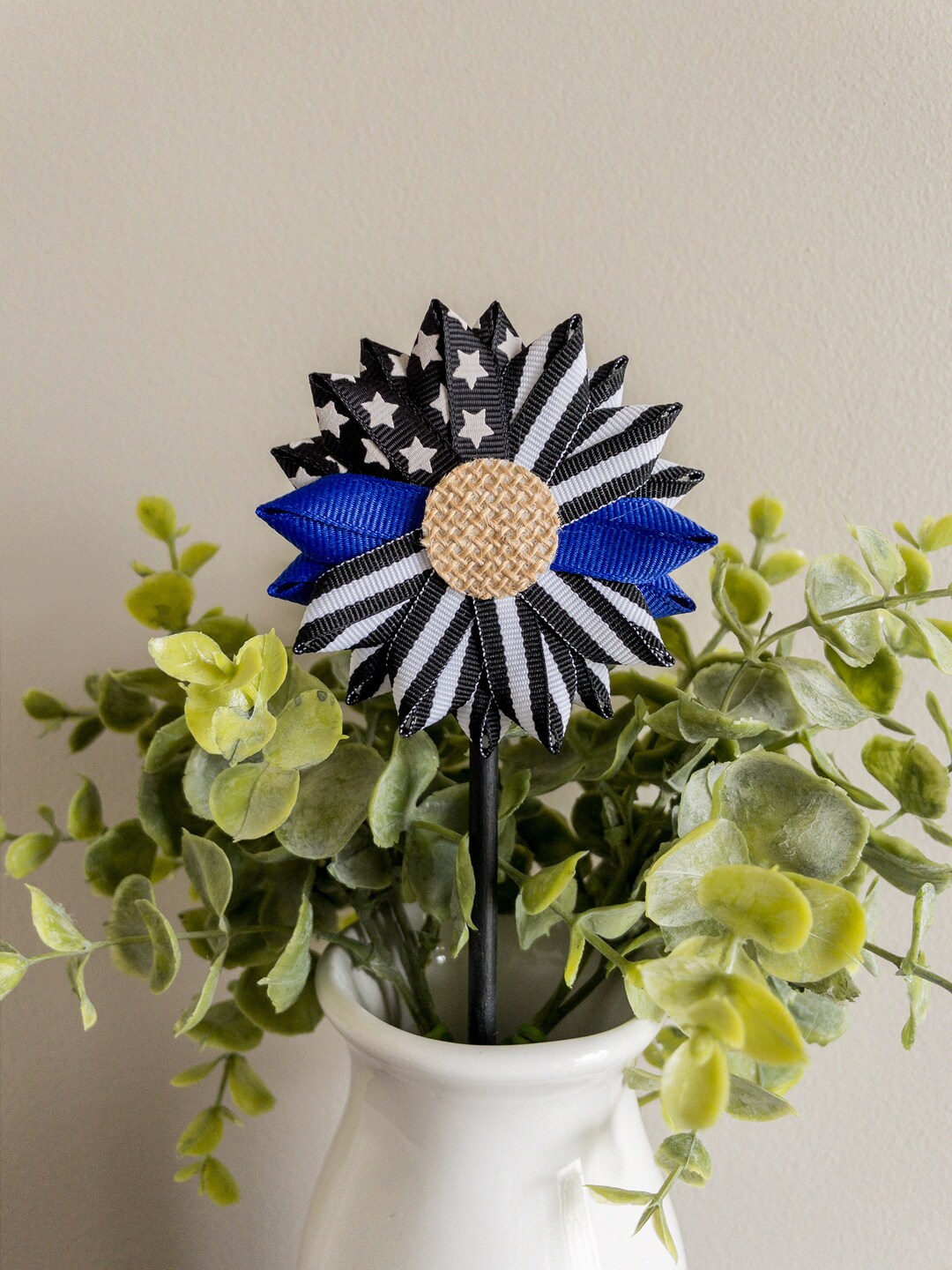 Thin Blue Line Flag Flower Pick Police Flag Back the Blue - Etsy