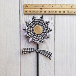 Black and White Buffalo Plaid Flower Pick, Summer Floral Decor, Daisy ...