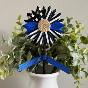 Thin Blue Line Flag Flower Pick: Police Support Gift - Etsy