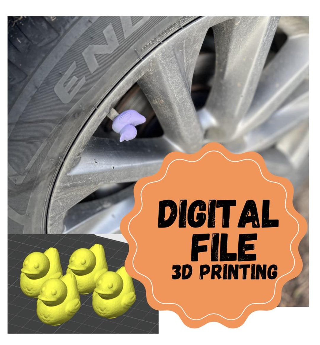 DIGITIAL FILE Valve Rubber Duck Tire Cap Novelty STL File 3D Print - Etsy