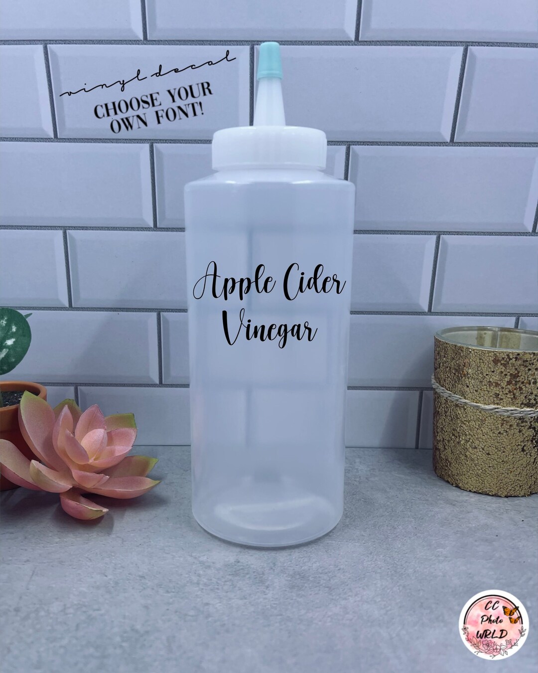 Apple Cider Vinegar Vinyl Decal Vinegar Label Fridge Organization ...