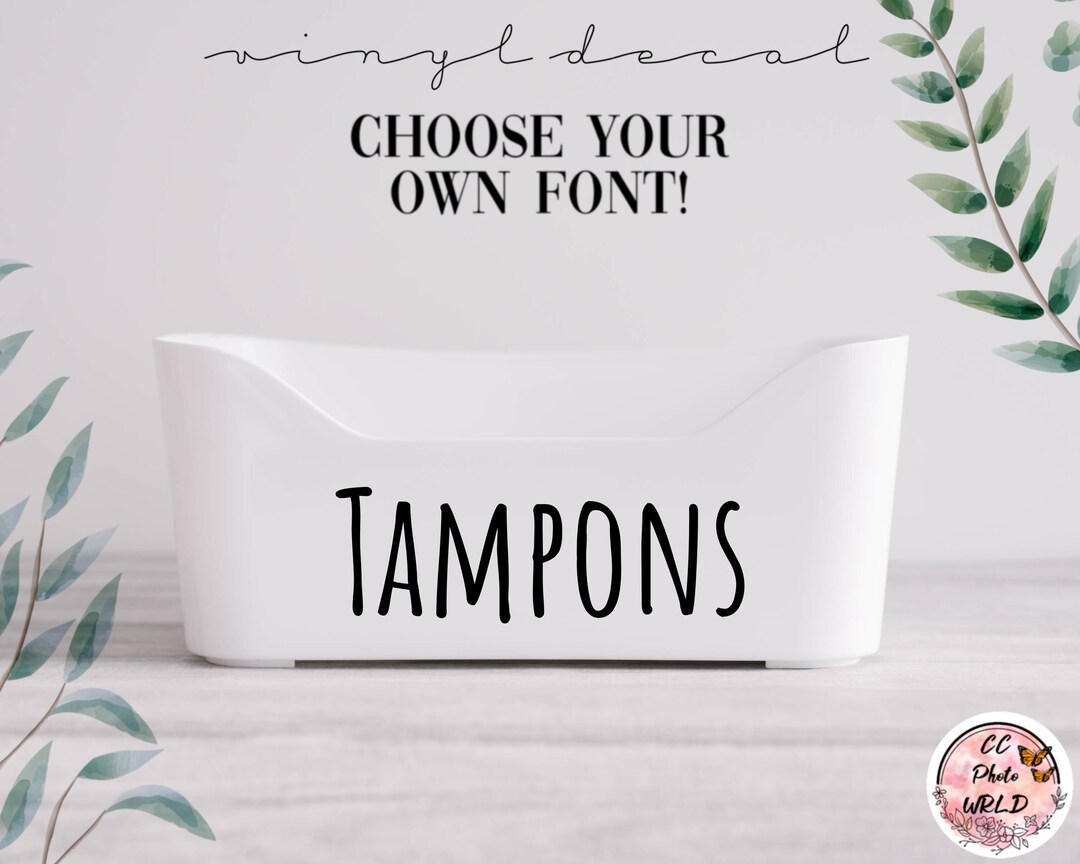 Tampons Vinyl Decal Tampons Label Bathroom Decals Bathroom Organization ...