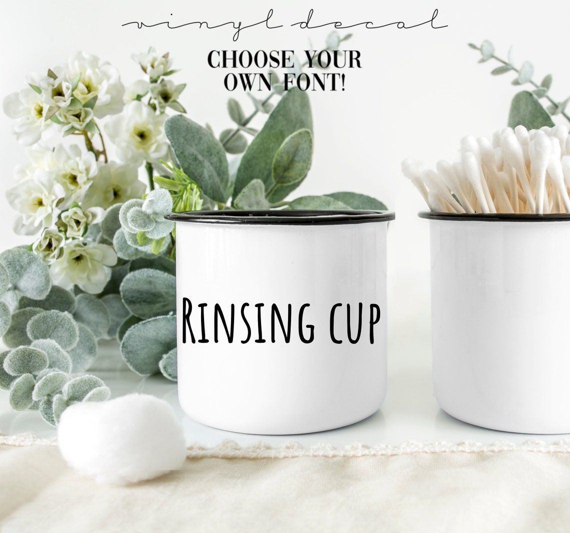 Rinse Cup Vinyl Decal Rinse Cup Label Bathroom Decals - Etsy