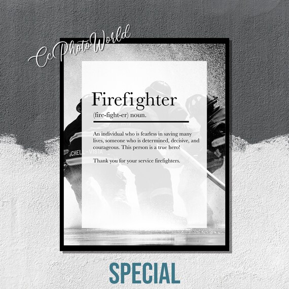 Firefighter Definition Art Print Definition Art Hero Wall - Etsy