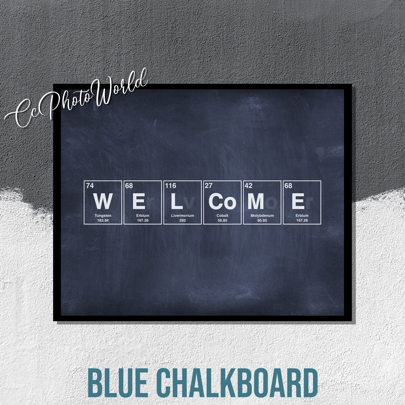 Welcome Periodic Element Word Art Periodic Table of Elements | Etsy
