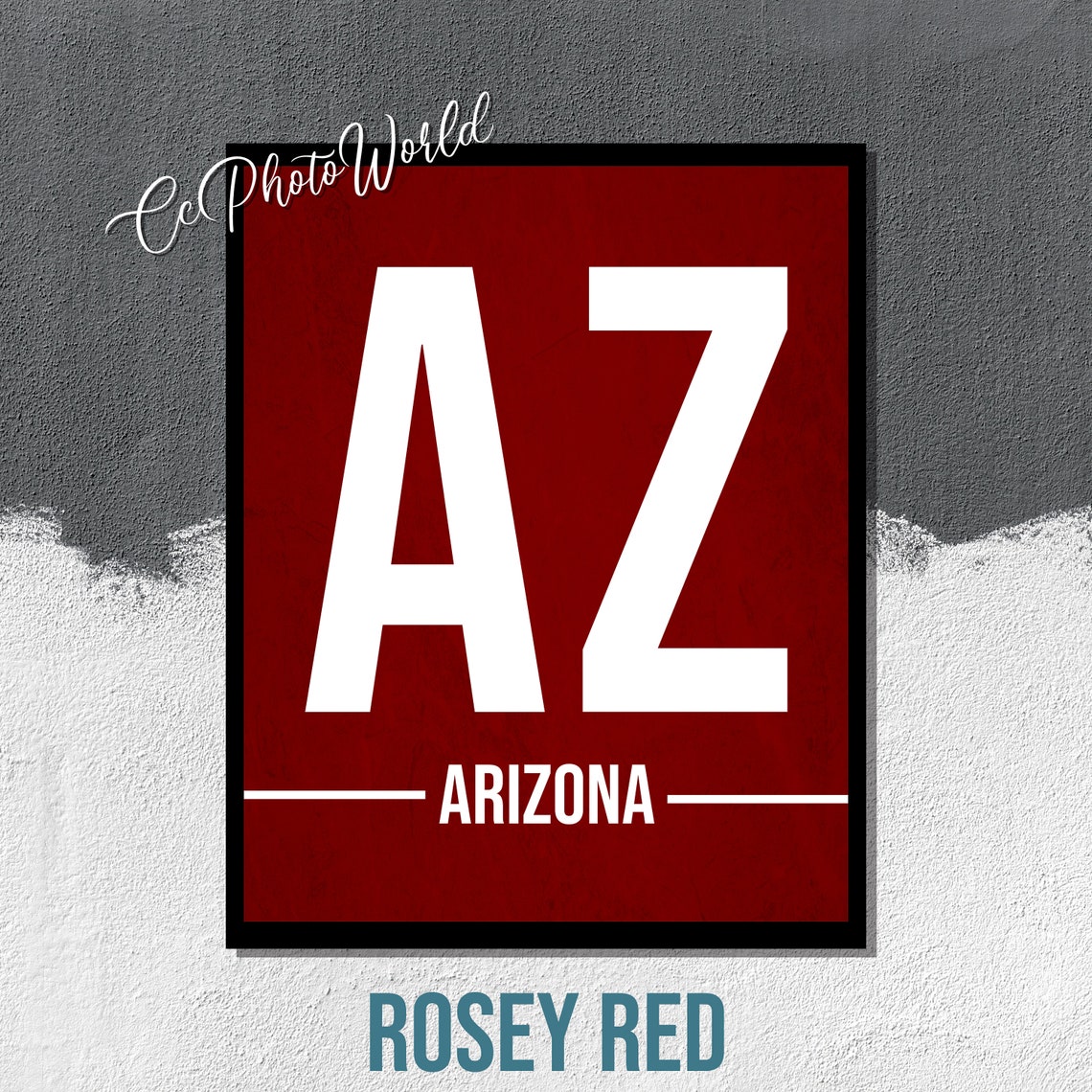 Arizona State Abbreviation Art Print Arizona Wall Decor US | Etsy