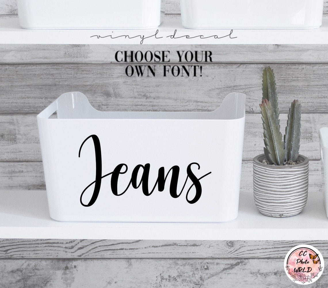 Jeans Vinyl Decal Jeans Label Closet Decals Clothing - Etsy UK