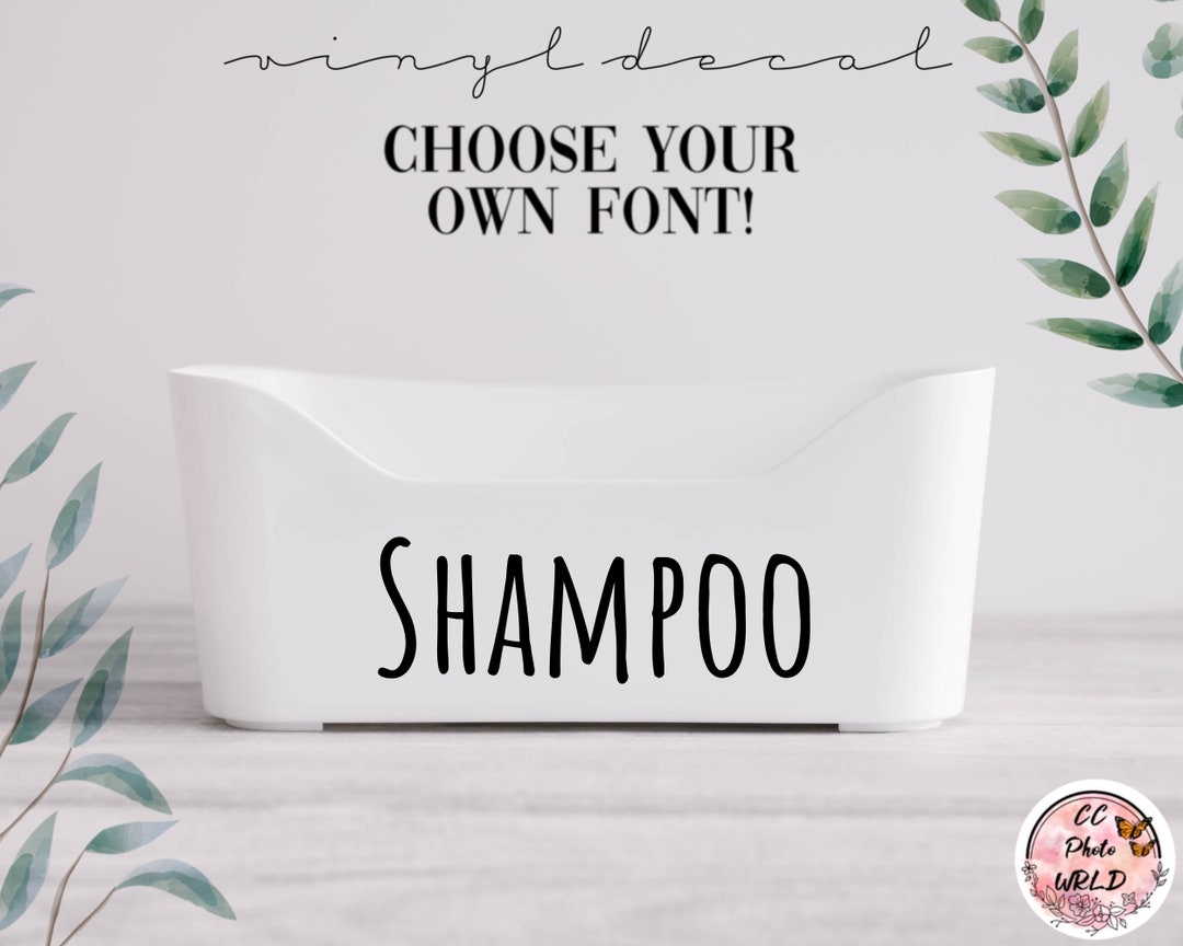 Shampoo Vinyl Decal Shampoo Label Bathroom Decals Bathroom Organization ...