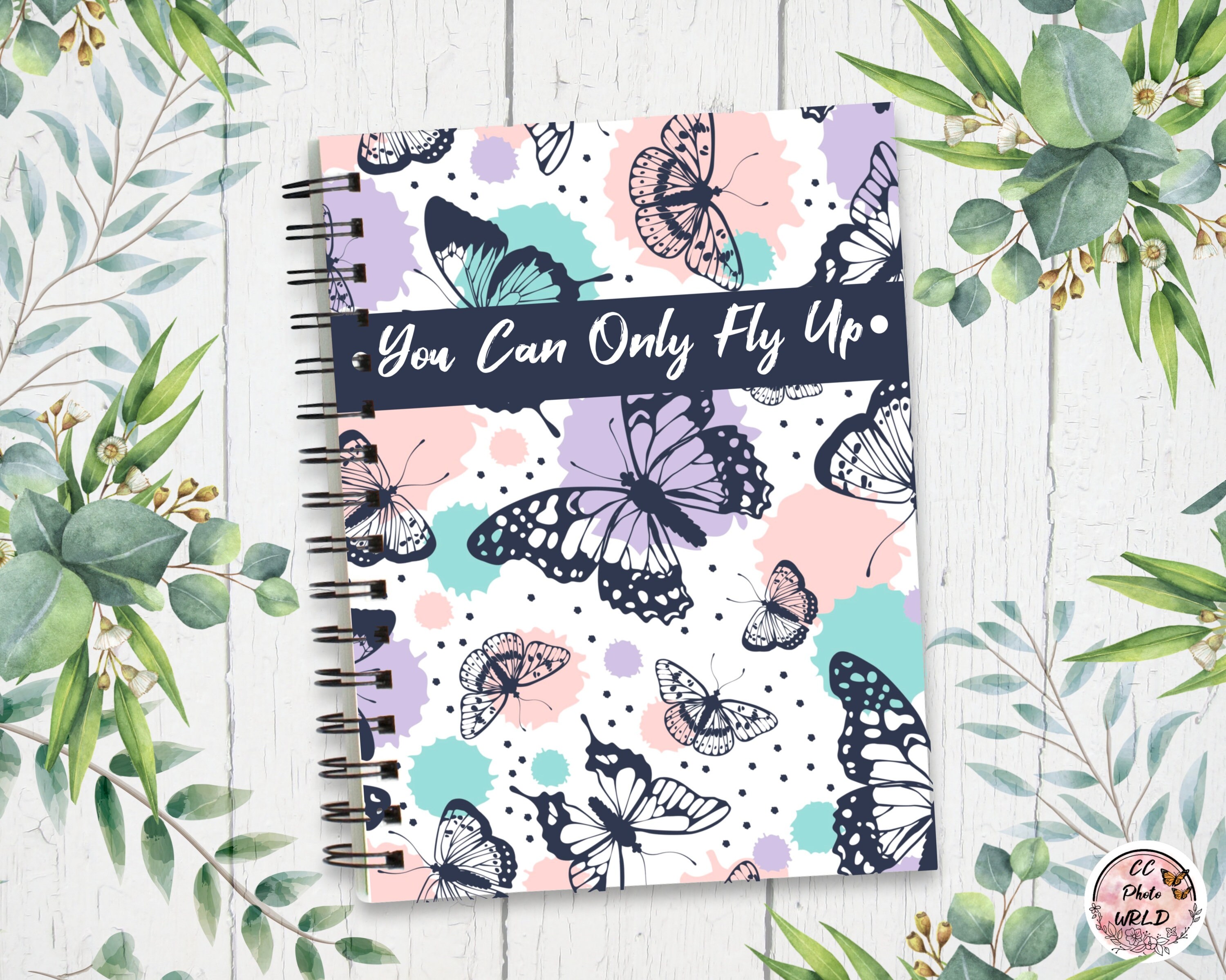 Butterfly Spiral Notebook Inspirational Notebook Butterfly | Etsy