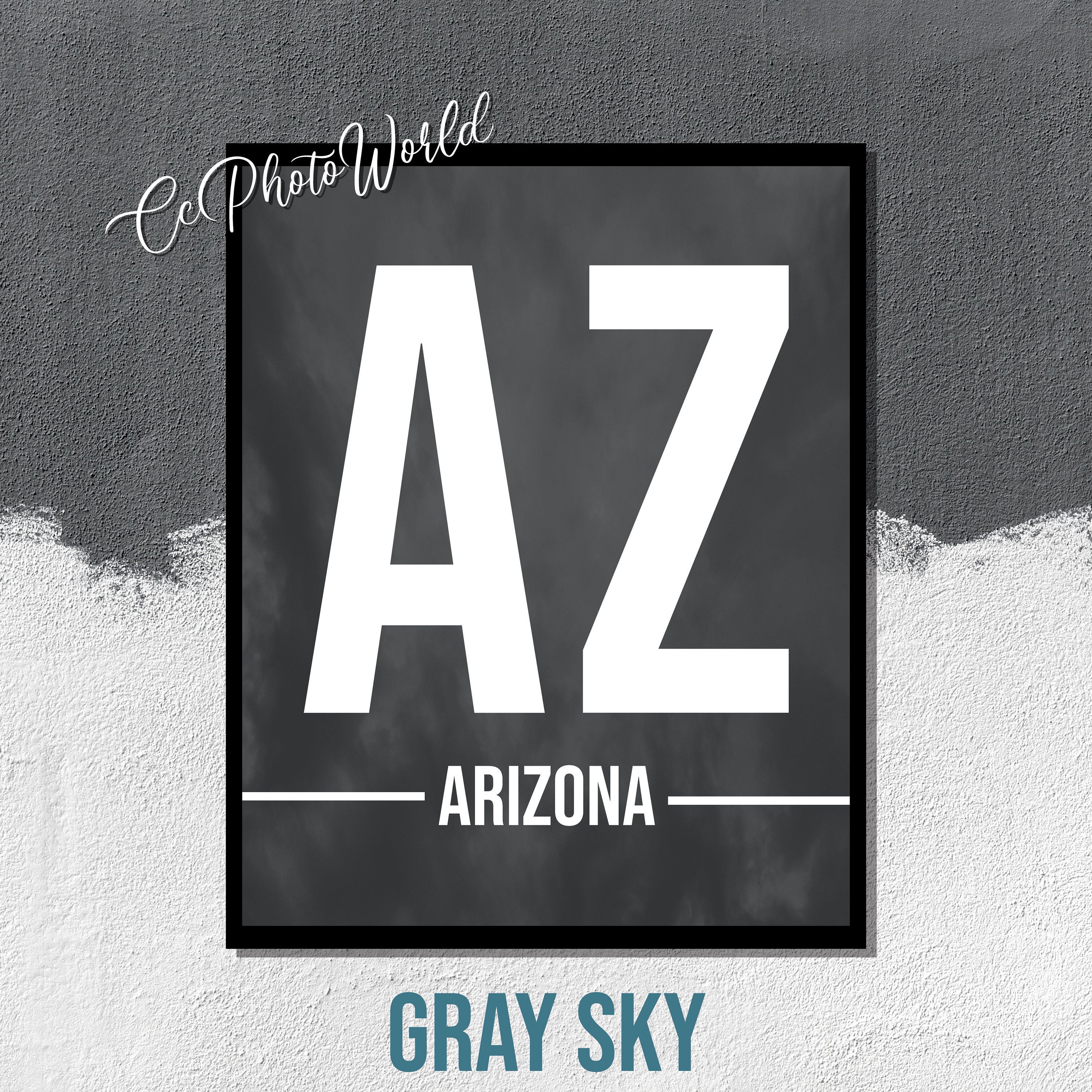 Arizona State Abbreviation Art Print Arizona Wall Decor US | Etsy