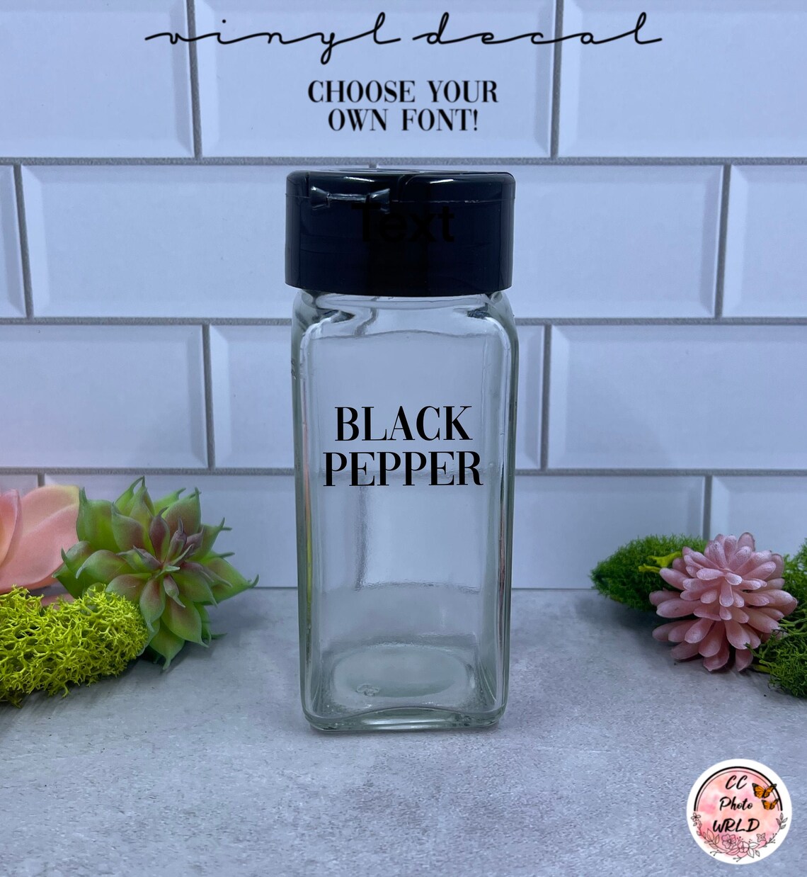 Black Pepper Vinyl Decal Pepper Label Seasoning Decal - Etsy UK
