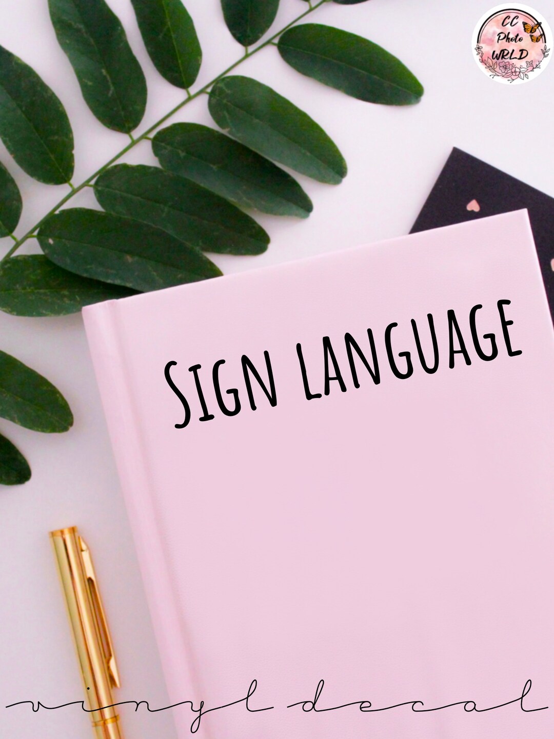 Sign Language Vinyl Decal Sign Language Label Notebook Decals Back to ...