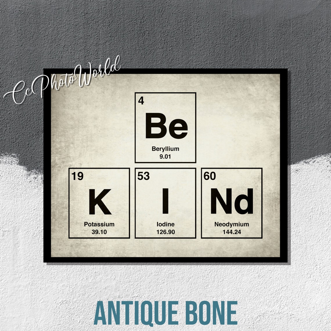 Be Kind Periodic Element Word Art Periodic Table Of Elements | Etsy