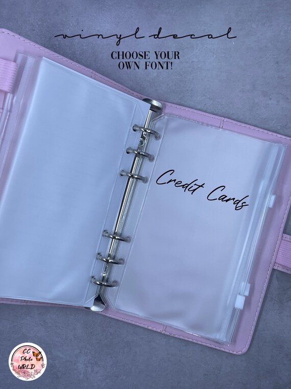 Credit Card Vinyl Decal Credit Card Label Budget Binder - Etsy