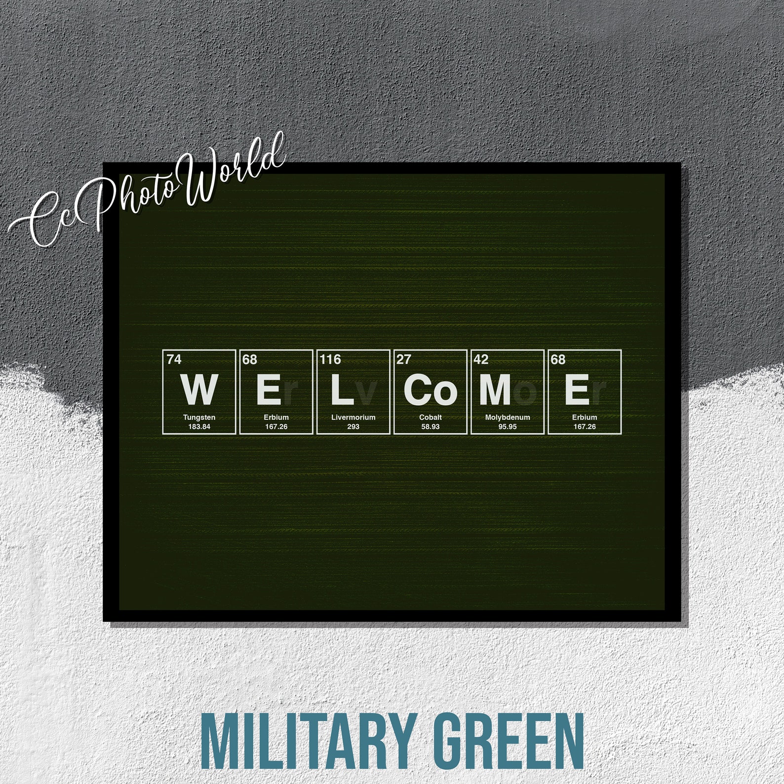 Welcome Periodic Element Word Art Periodic Table of Elements | Etsy