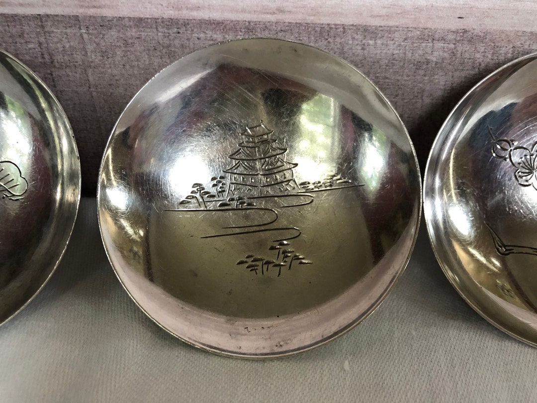 Japanese Silver Dipping Bowls Set of Four - Etsy
