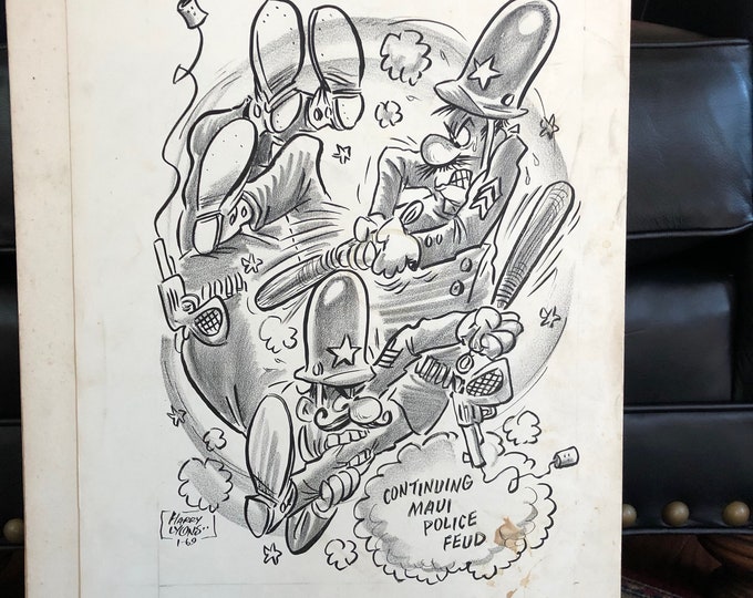 RESERVED - 10 Original Cartoon Panels by Harry Lyons for Newspaper 1969 ...