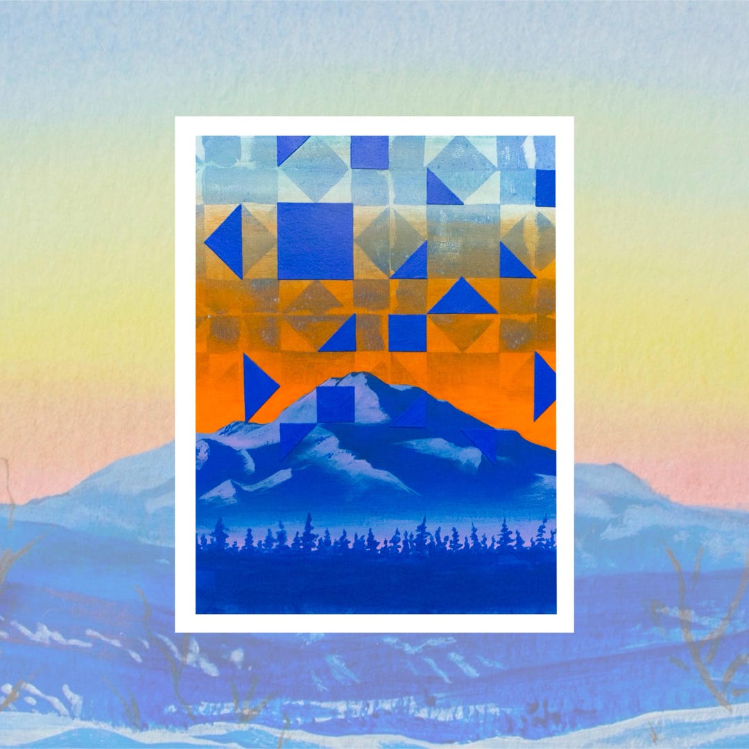 A2 Greeting Card | Sanctuary | Denali Quilt Pattern Alaska Mountain Art ...