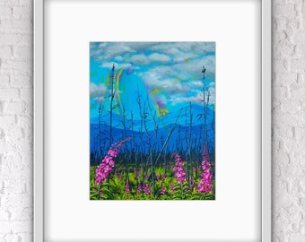 Fireweed Watercolor Alaskan Wildflower Fine Art Print - Etsy