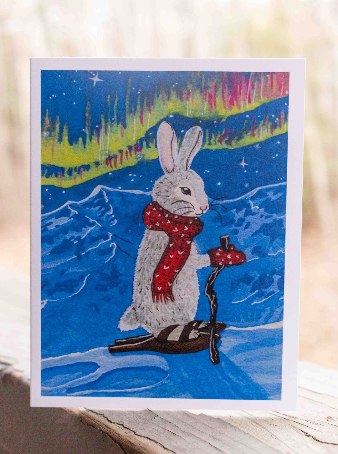 Alaskan Art Card Blank Greeting Card Wild Snowshoes Snowshoe Hare ...
