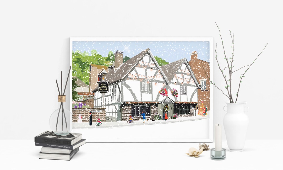 Old Chesil Rectory Holiday Art Print | Personalized | Christmas Gift ...