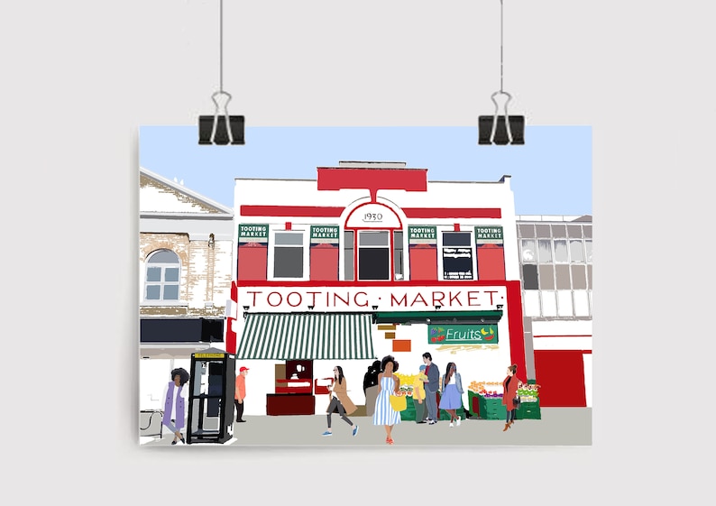 Tooting Market Art Print | Personalized Gift | Christmas Gift | Wall ...