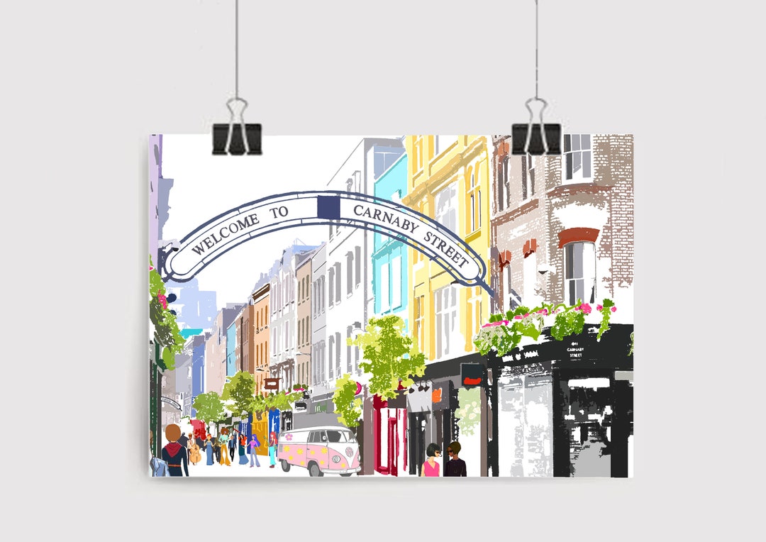 Carnaby Street Art Print | Personalized Gift | Wall Art | Modern | Home ...