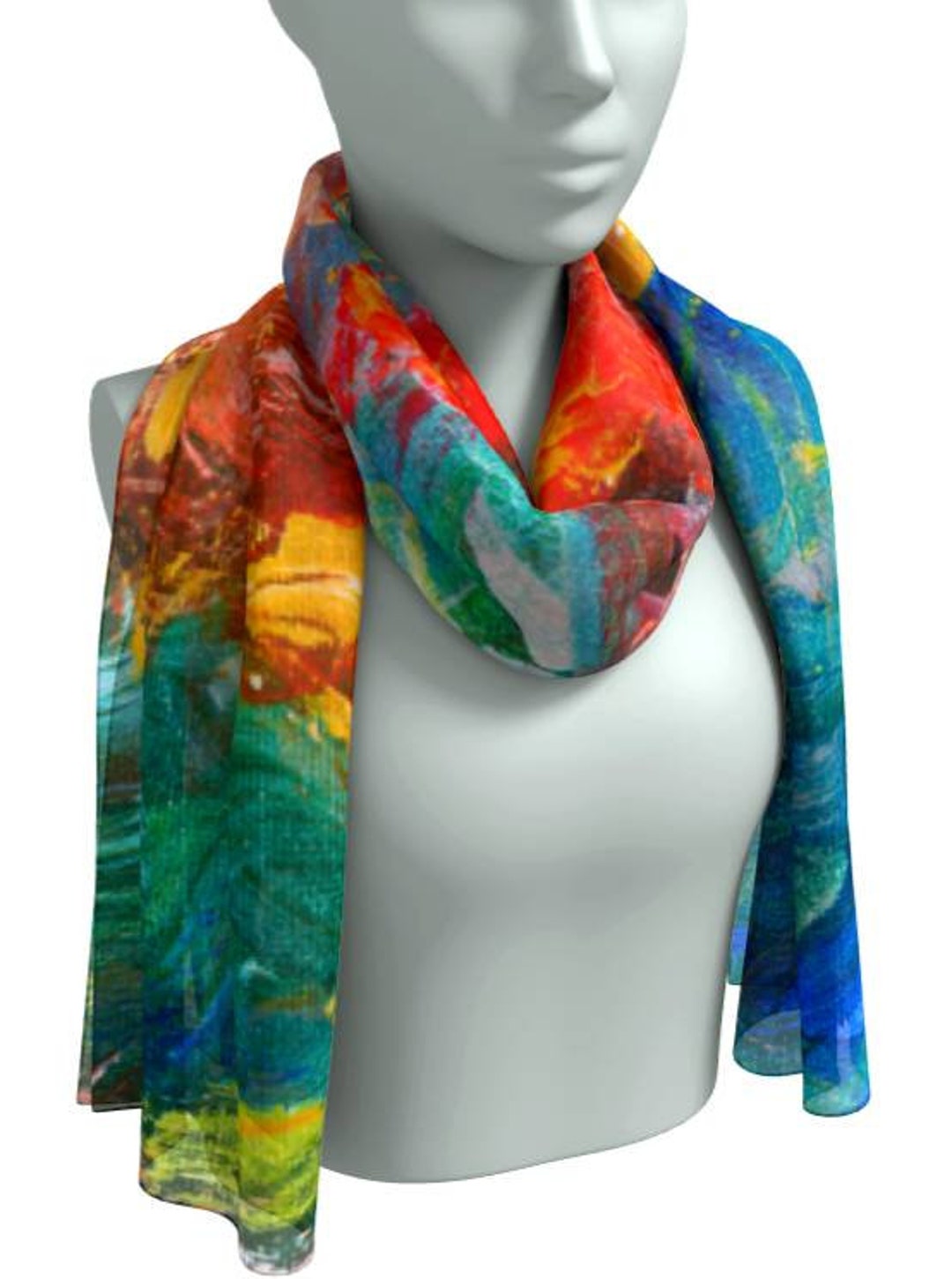 Color Splash-long Scarf 1045 Artprint Scarf - Etsy