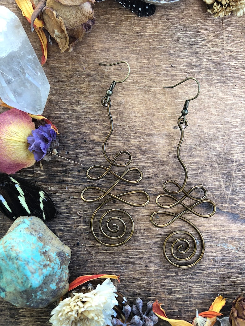 Unalome Earrings, Unalome Design, Unalome Symbol, Wire Unalome Jewelry ...