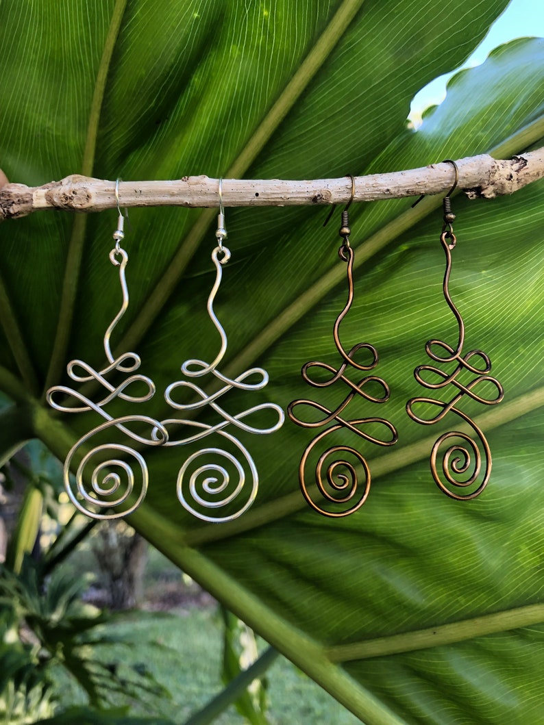 Unalome Earrings, Unalome Design, Unalome Symbol, Wire Unalome Jewelry ...