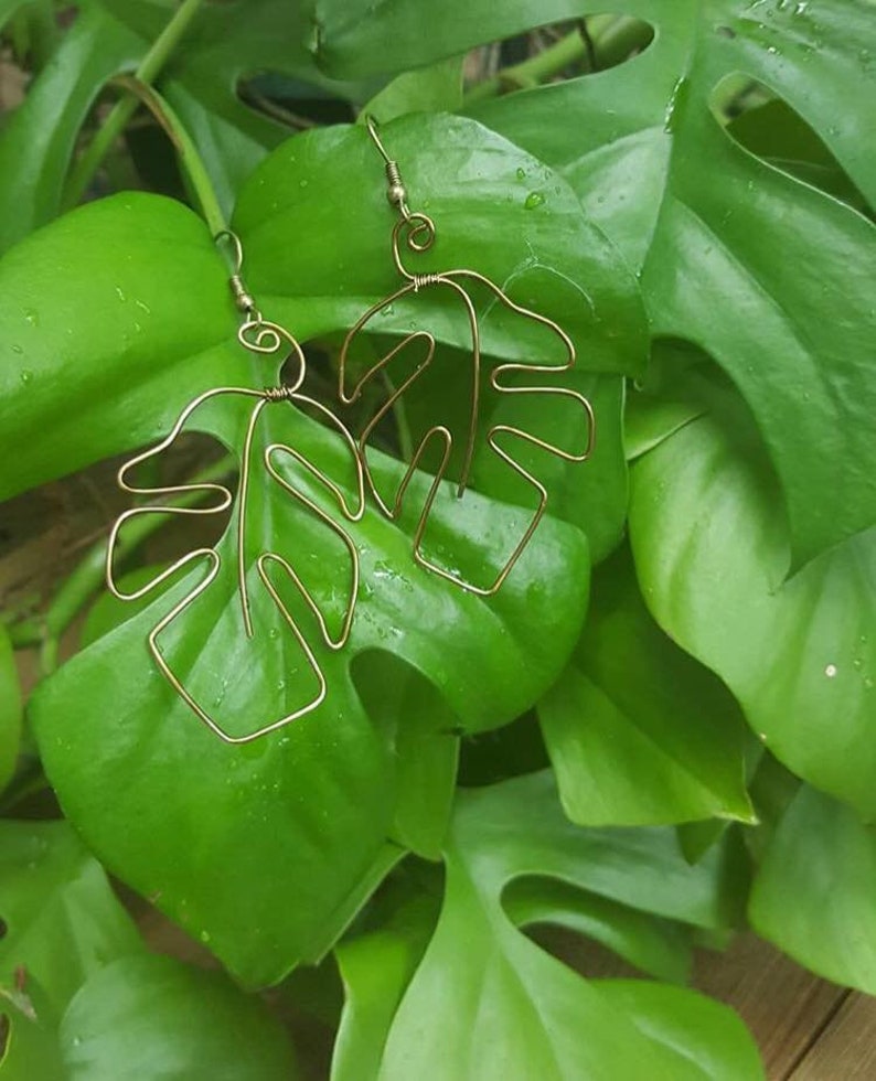 Monstera Earrings Monstera Leaf Earrings Plant Inspired - Etsy