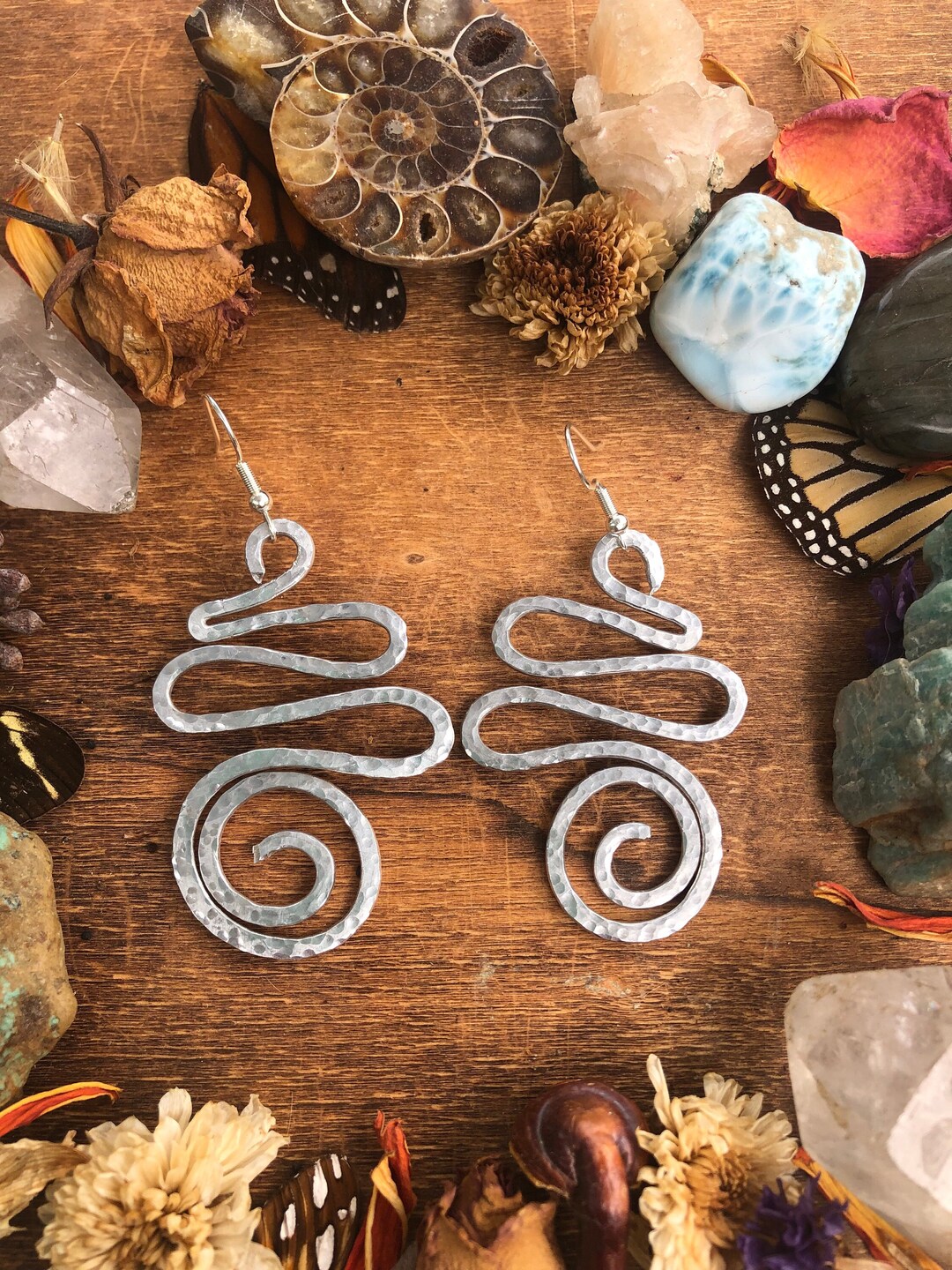 Silver Swirl Wire Earrings, Aluminum Earrings, Funky Wire Jewelry ...