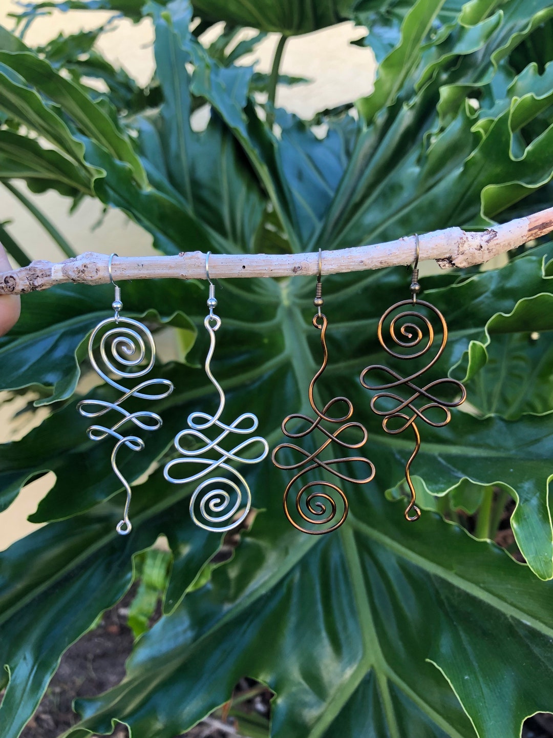 Unalome Earrings, Unalome Design, Unalome Symbol, Wire Unalome Jewelry ...