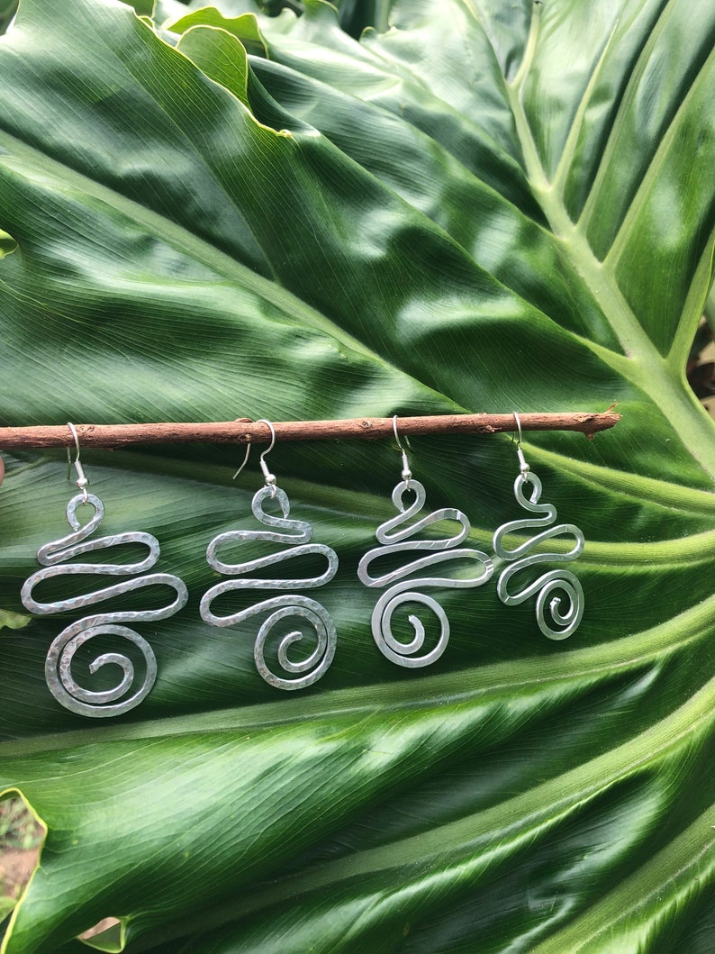 Silver Swirl Wire Earrings, Aluminum Earrings, Funky Wire Jewelry ...