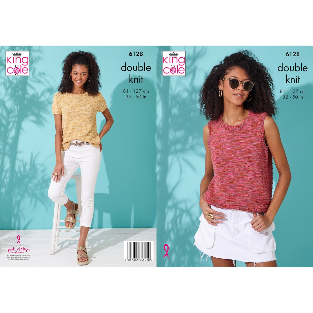 King Cole Ladies Tops Knitting Pattern: Linendale Reflections DK ...
