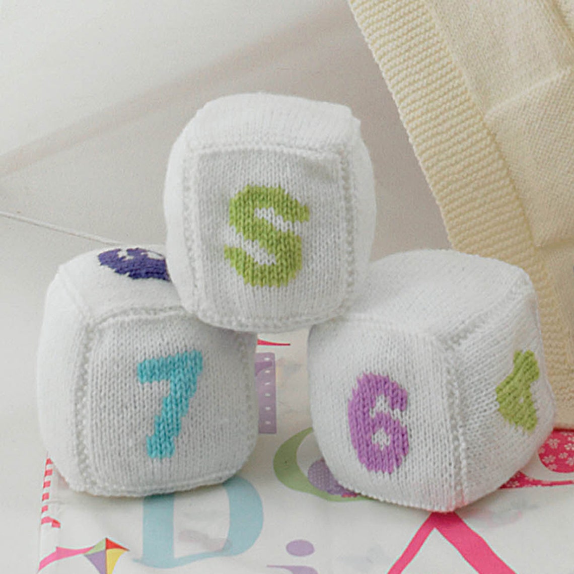 Knitting Pattern: Baby Blanket Alphabet Blocks and Bunting - Etsy