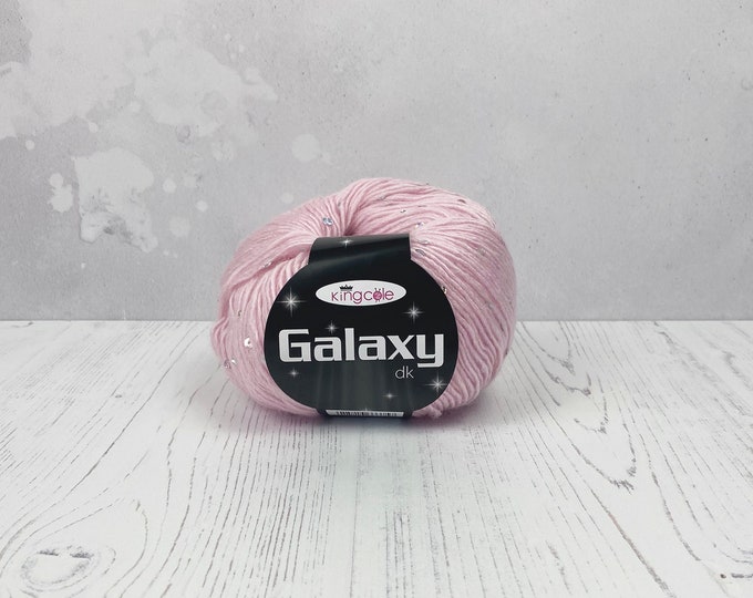 DK Yarn: Galaxy Sparkle DK or Worsted Weight Wool in Pink With Silver ...