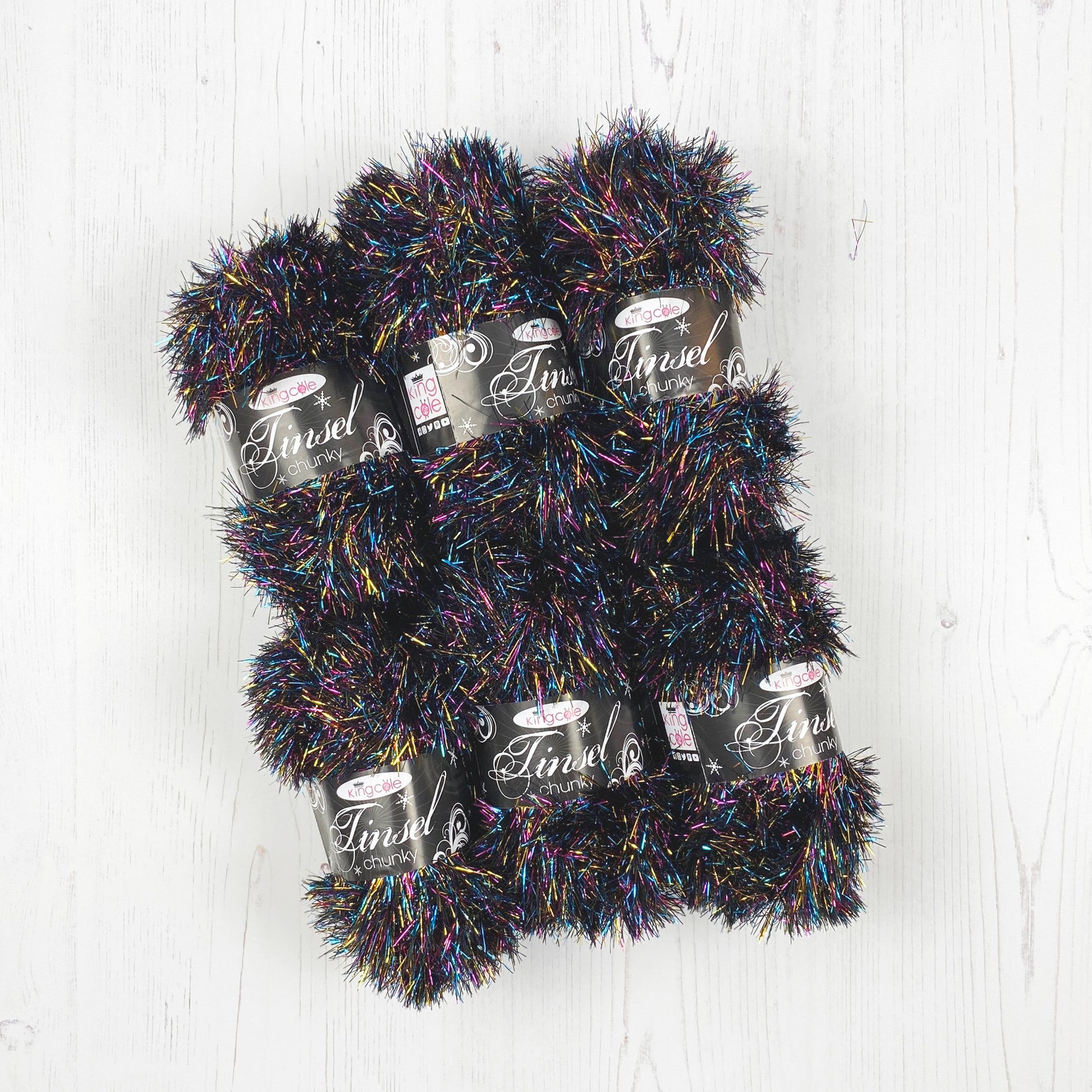 Tinsel Yarn: Circus. Tinsel Chunky Sparkle Yarn in Black With | Etsy