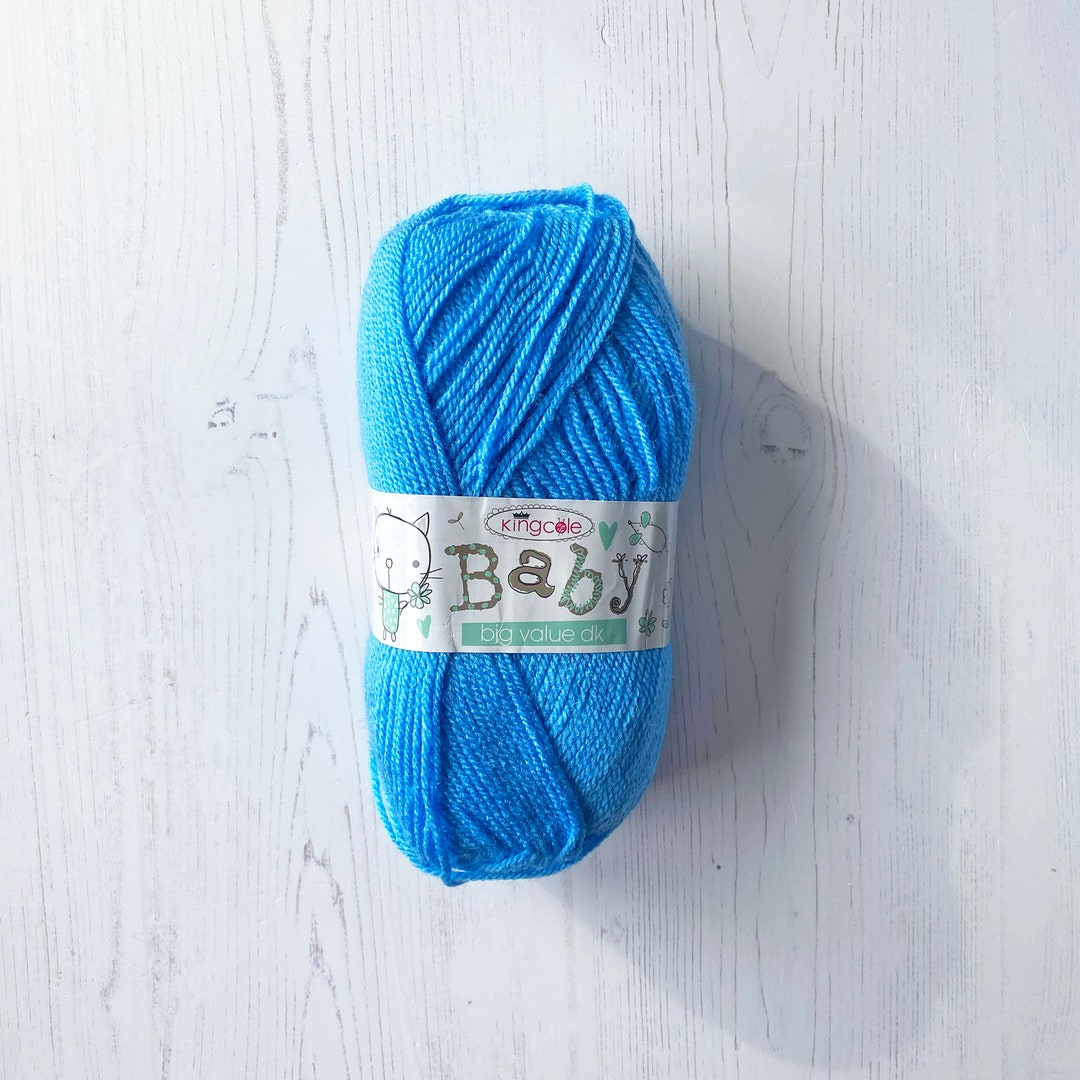 DK Yarn: Light Blue Baby Wool. King Cole Big Value Baby Light Worsted ...