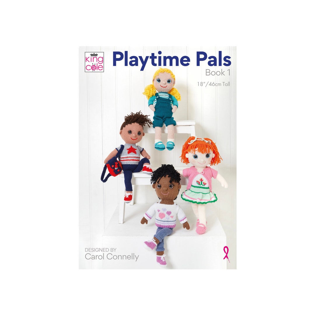 NEW Playtime Pals. Toy Knitting Pattern Book. 4 Doll Toys to Knit in DK ...