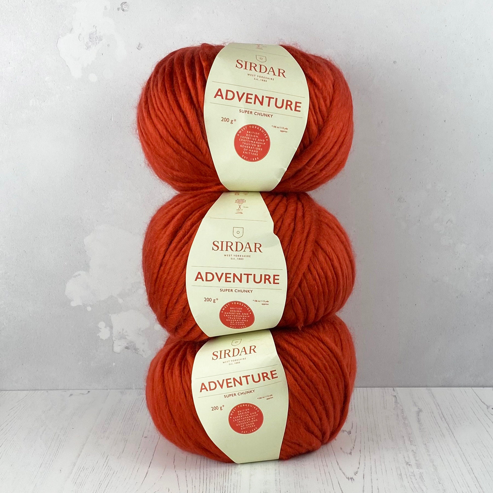 Super Chunky Yarn: Thick Red Sirdar Adventure Super Bulky | Etsy
