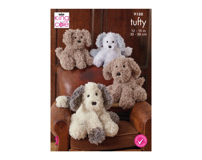 NEW Knitting Pattern: Dogs in Fur-like Yarn. Labradoodle and Sheepdog ...