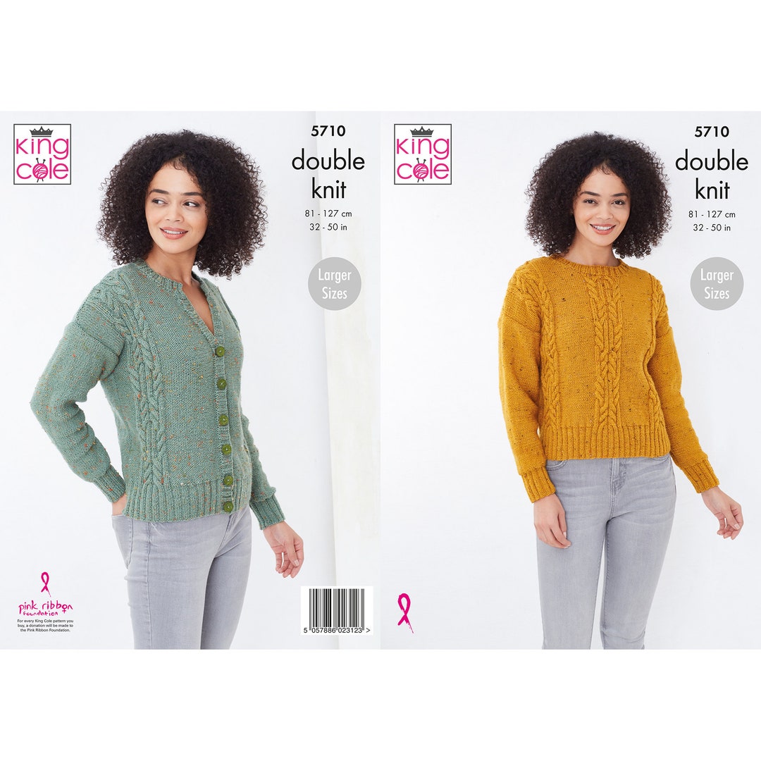 NEW Knitting Pattern: Cable Sweater and Cardigan. Ladies Jumper and ...