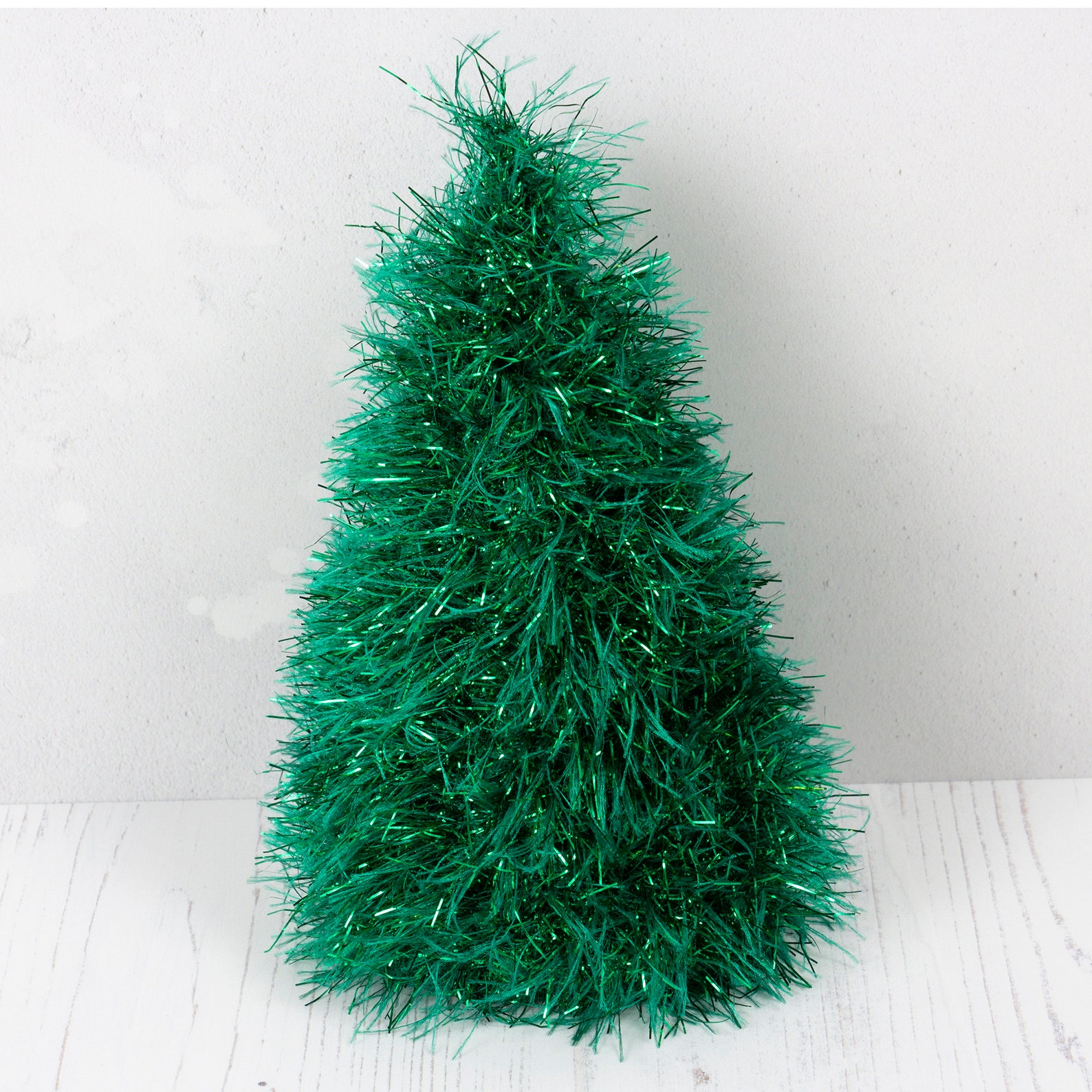 Mini Christmas Tree Decoration in Emerald Green Tinsel 15cm | Etsy