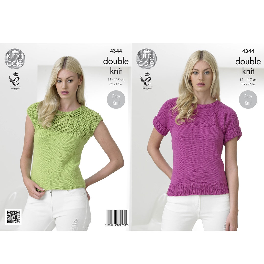 Knitting Pattern: Summer Tops for Ladies in Cotton DK Yarn. Easy Knit ...