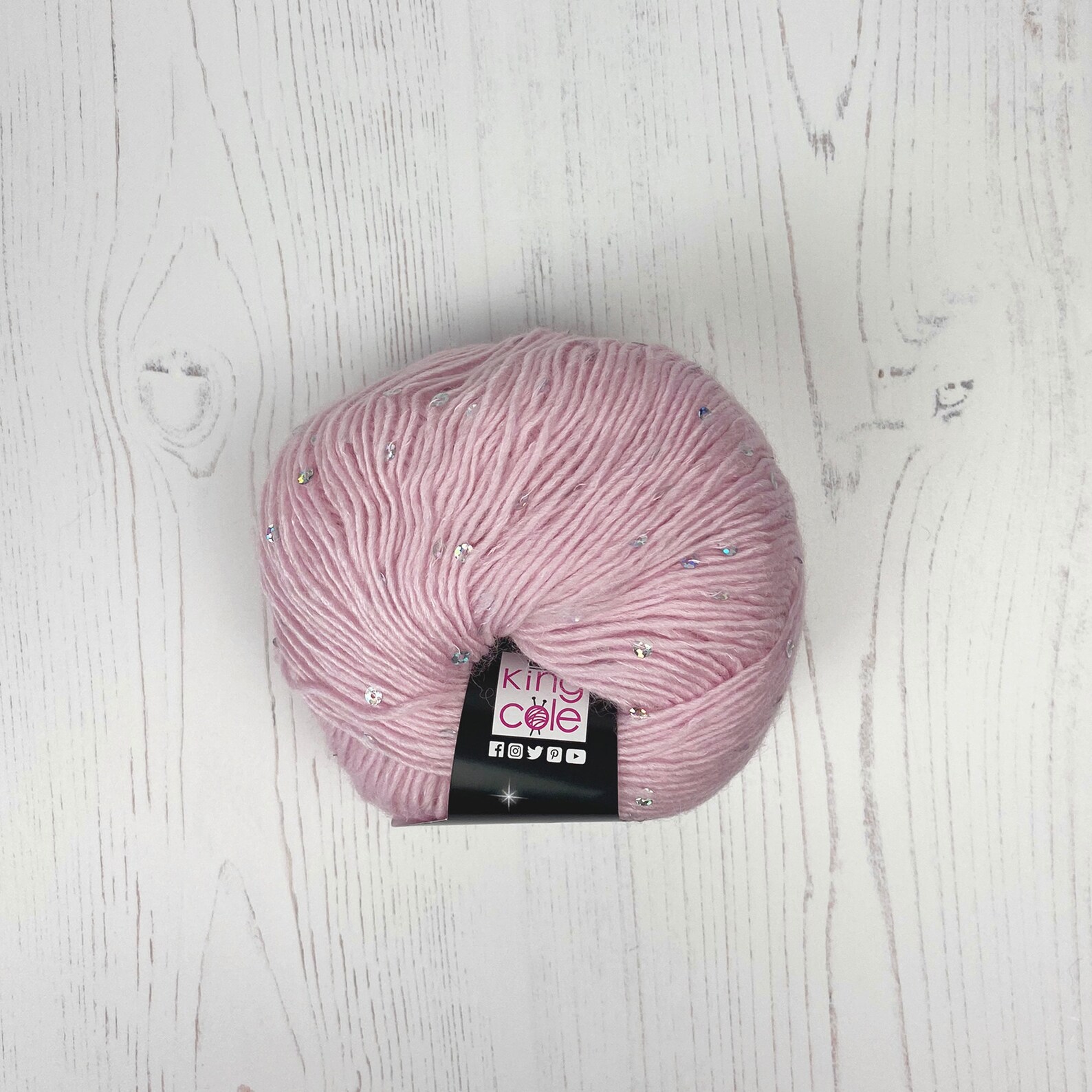 DK Yarn: Galaxy Sparkle DK or Worsted Weight Wool in Pink With Silver ...