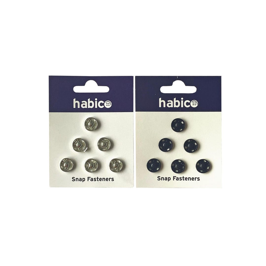 NEW Press Fasteners: 12mm Sew-on Snap Fasteners, Silver or Black, 6 ...