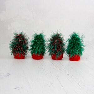 Mini Christmas Tree Party Favours. Set of Four Christmas Trees Hand ...