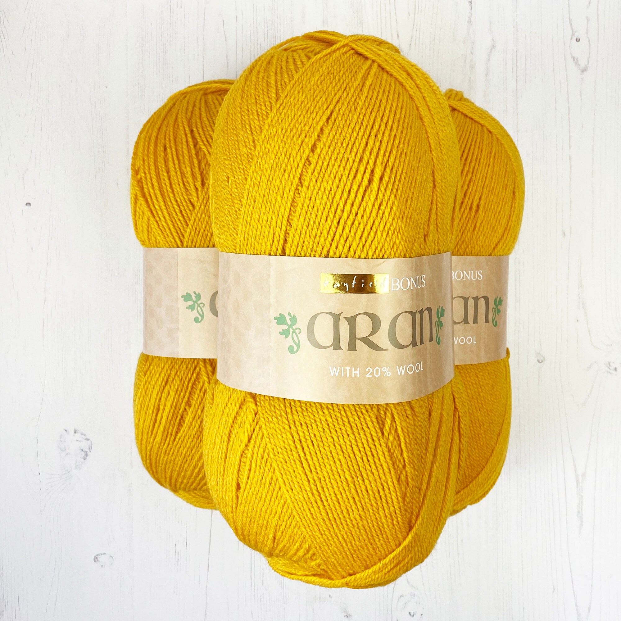 Aran Yarn: Mustard Hayfield Bonus Aran with Wool. 400g Ball of | Etsy